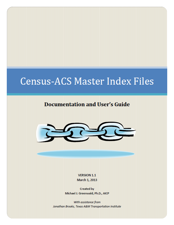 Census SF1-ACS Master Index Files — Transit Mobility Program